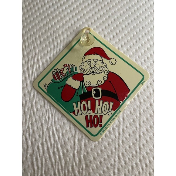 Holiday | 1986 Vtg Hl Christmas Santa Claus Ho Ho Ho Car Window Suction Sign See Pic | Poshmark